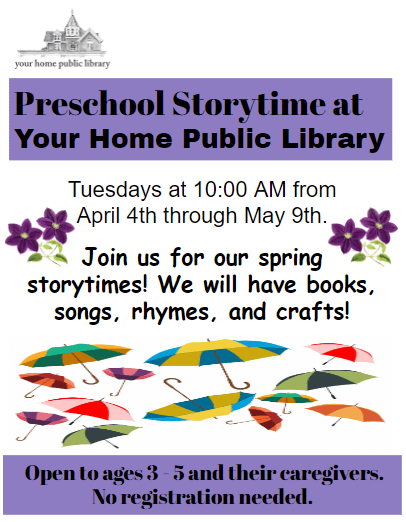 Preschool Storytime | Your Home Public Library - Public Library in ...